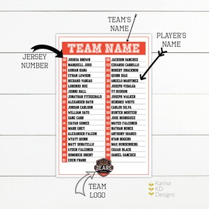 Personalized Team Roster Lanyard - Etsy