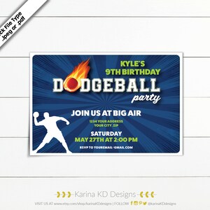 Dodgeball 5x7 Invitation - Etsy