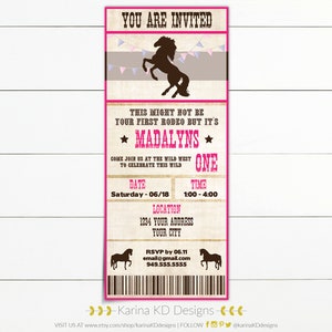 Rodeo Ticket Invitation - Etsy