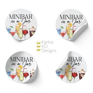 Mini Bar in a Jar - 3 Inch Round Tags - Etsy