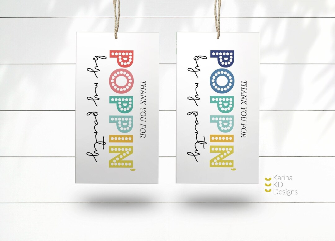 Thanks for POPPIN' by My Party - Tags - Etsy