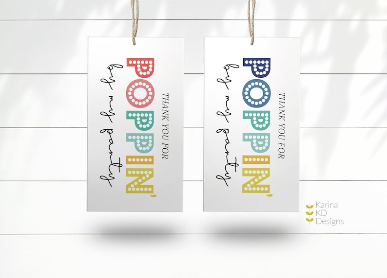 Thanks for POPPIN' by My Party - Tags - Etsy