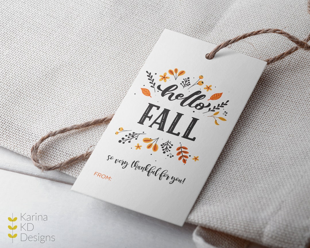 Happy Fall & Hello Fall Tags - Etsy