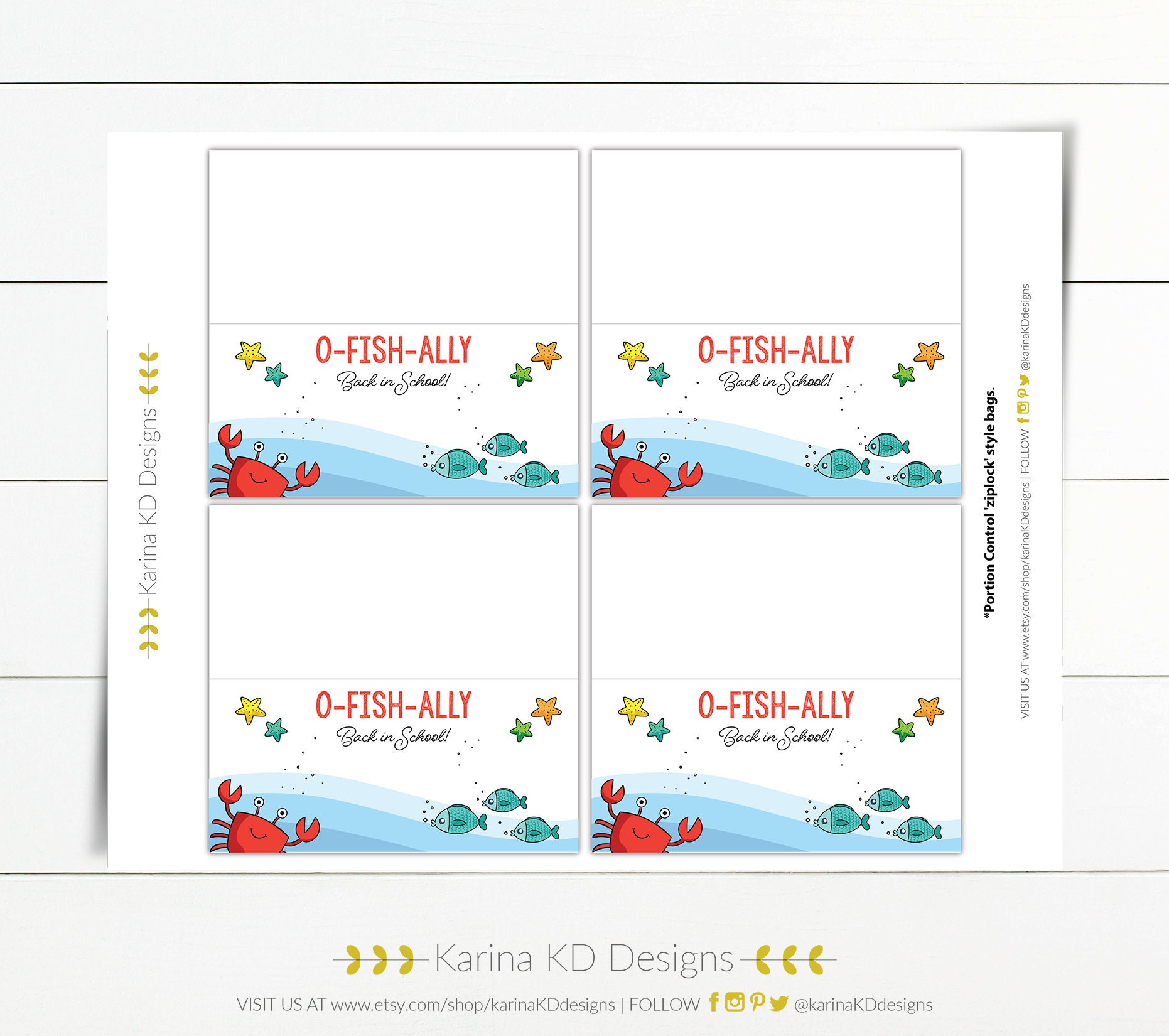 O-fish-ally Snack Bag Tags - Etsy