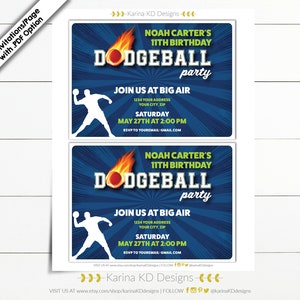 Dodgeball 5x7 Invitation - Etsy
