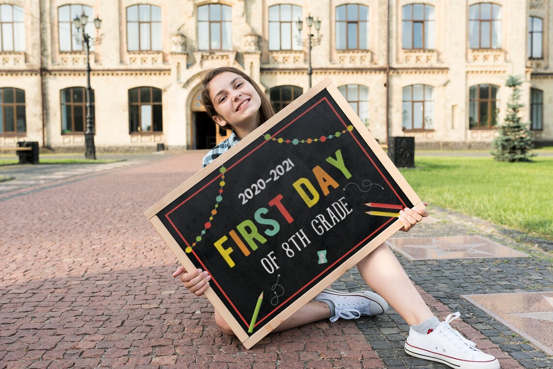 Black 1st and Last Day of School Signs 8x10 get all | Etsy