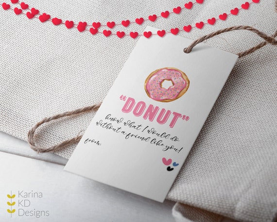 Donut Valentine's Day Tag | Etsy