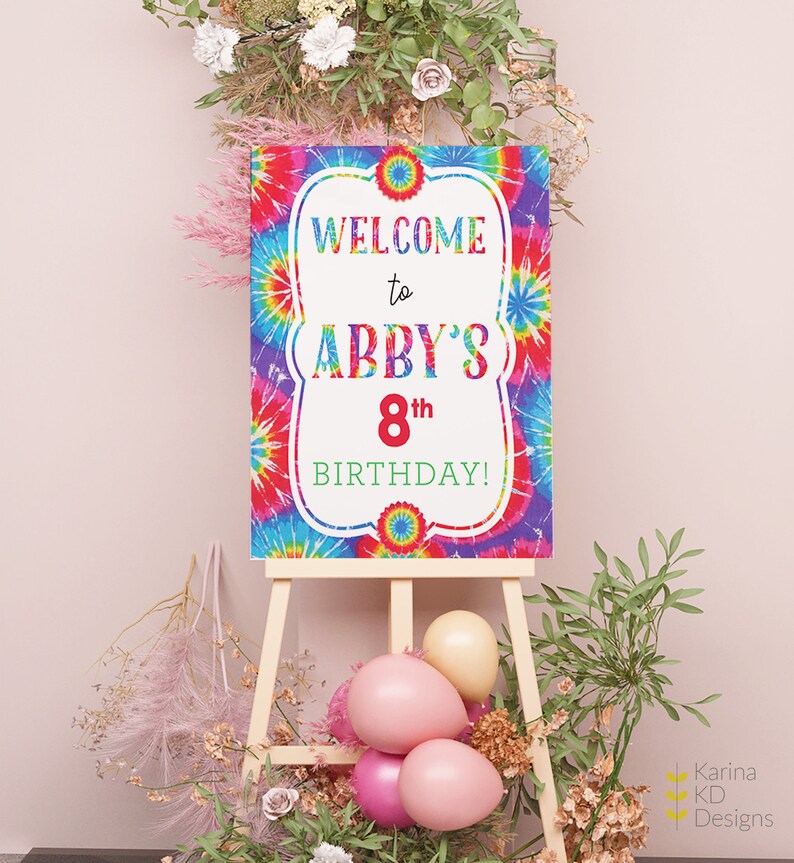 Tie Dye Welcome Sign - Etsy