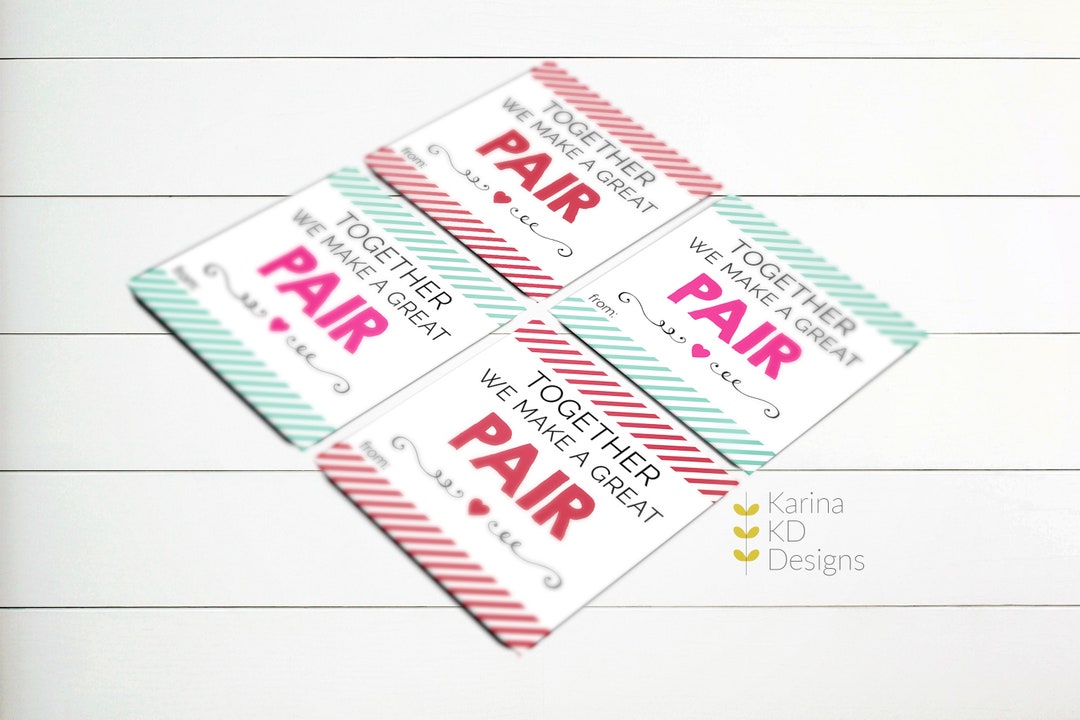 Together We We Make a Great PAIR Valentine's Day Tag - Etsy