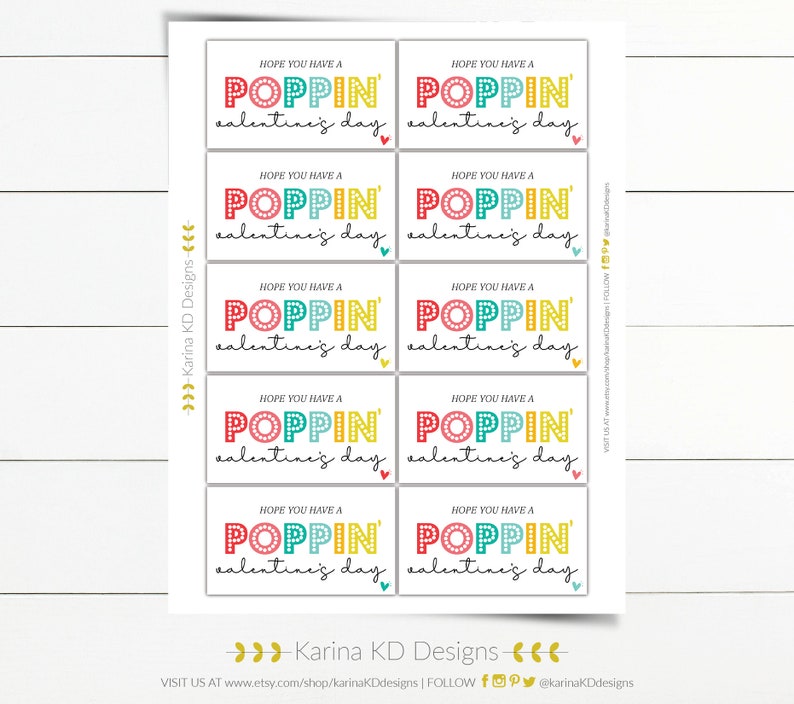 Have a POPPIN' Valentine's Day Tags - Etsy
