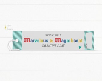 Printable Valentine's Day Gift Tags in Pink & White Chevron With Hearts ...