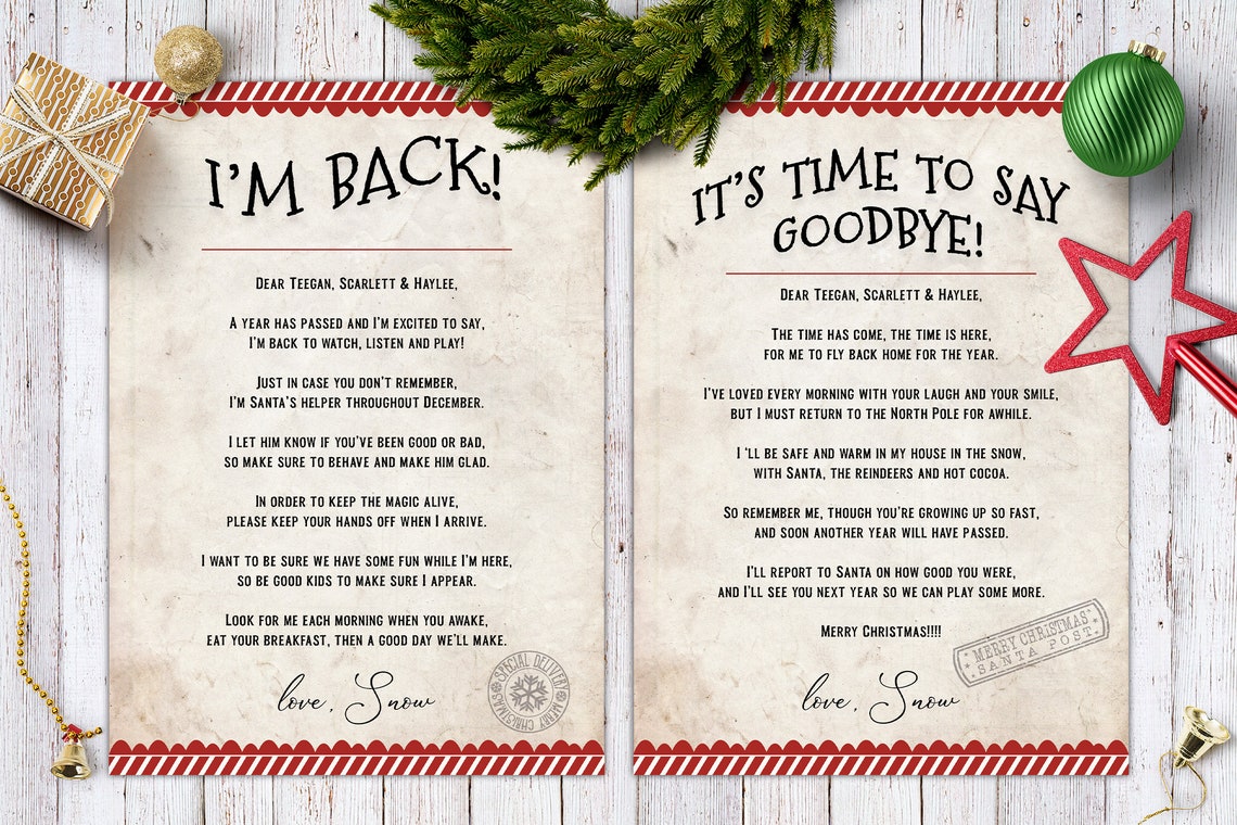 PERSONALIZED i'm Back & goodbye | Etsy