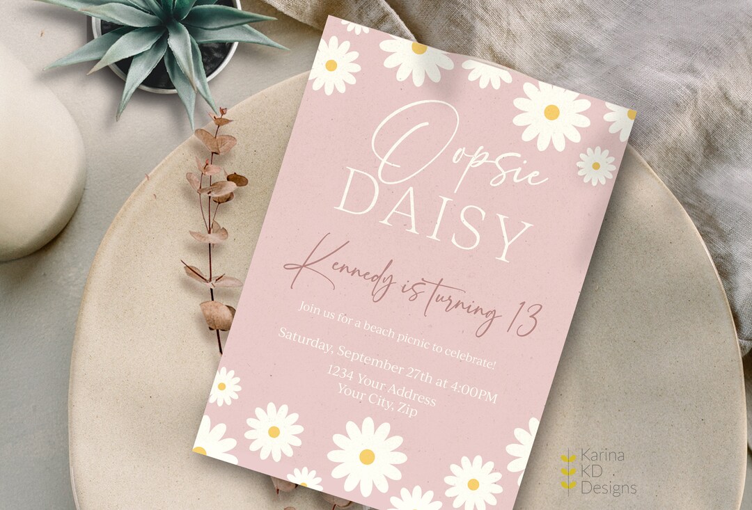 Oopsie Daisy! Invitation - Etsy