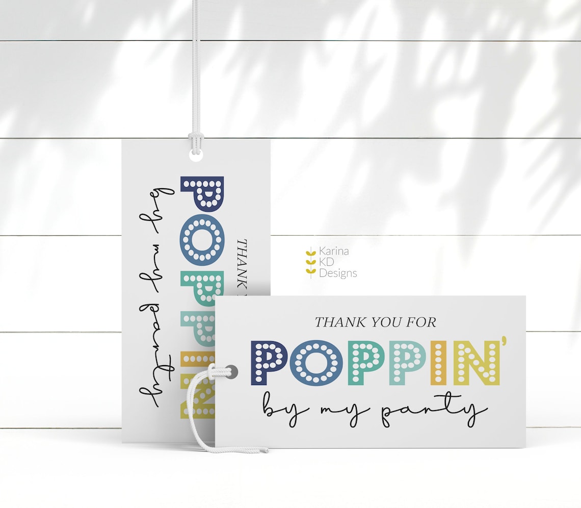 Thanks for POPPIN' by My Party Tags - Etsy