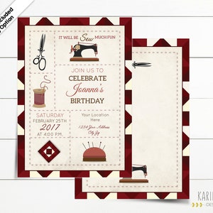 Quilting / Sewing 5x7 Invitation - Etsy