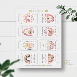 Rainbow Valentine's Day Tags - Etsy