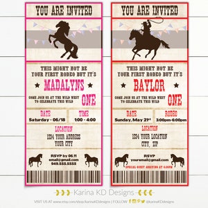 Rodeo Ticket Invitation - Etsy