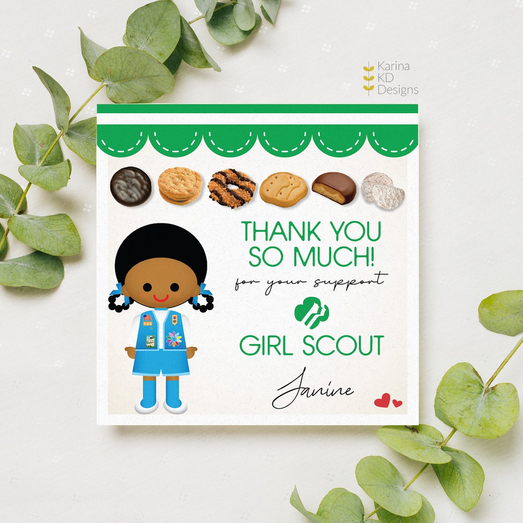 Square Girl Scout Thank You Tags - 2023 - Etsy