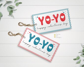 Valentine Yo-yo Gift Tags, I Like the Way Yo Yo Roll, Valentine's Day ...
