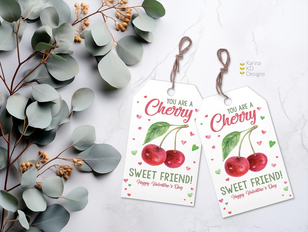Cherry Sweet Friend! Valentine's Day Tags - Etsy