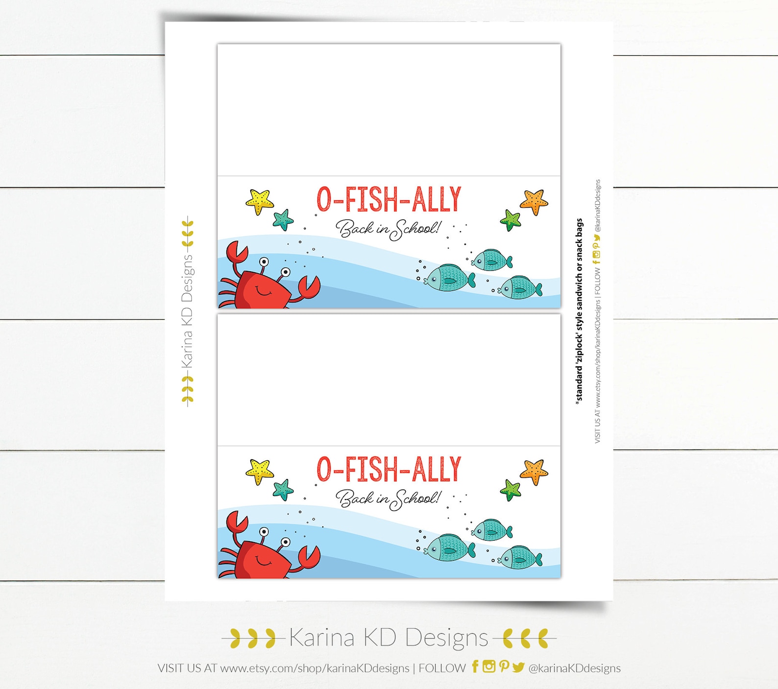 O-fish-ally Snack Bag Tags - Etsy