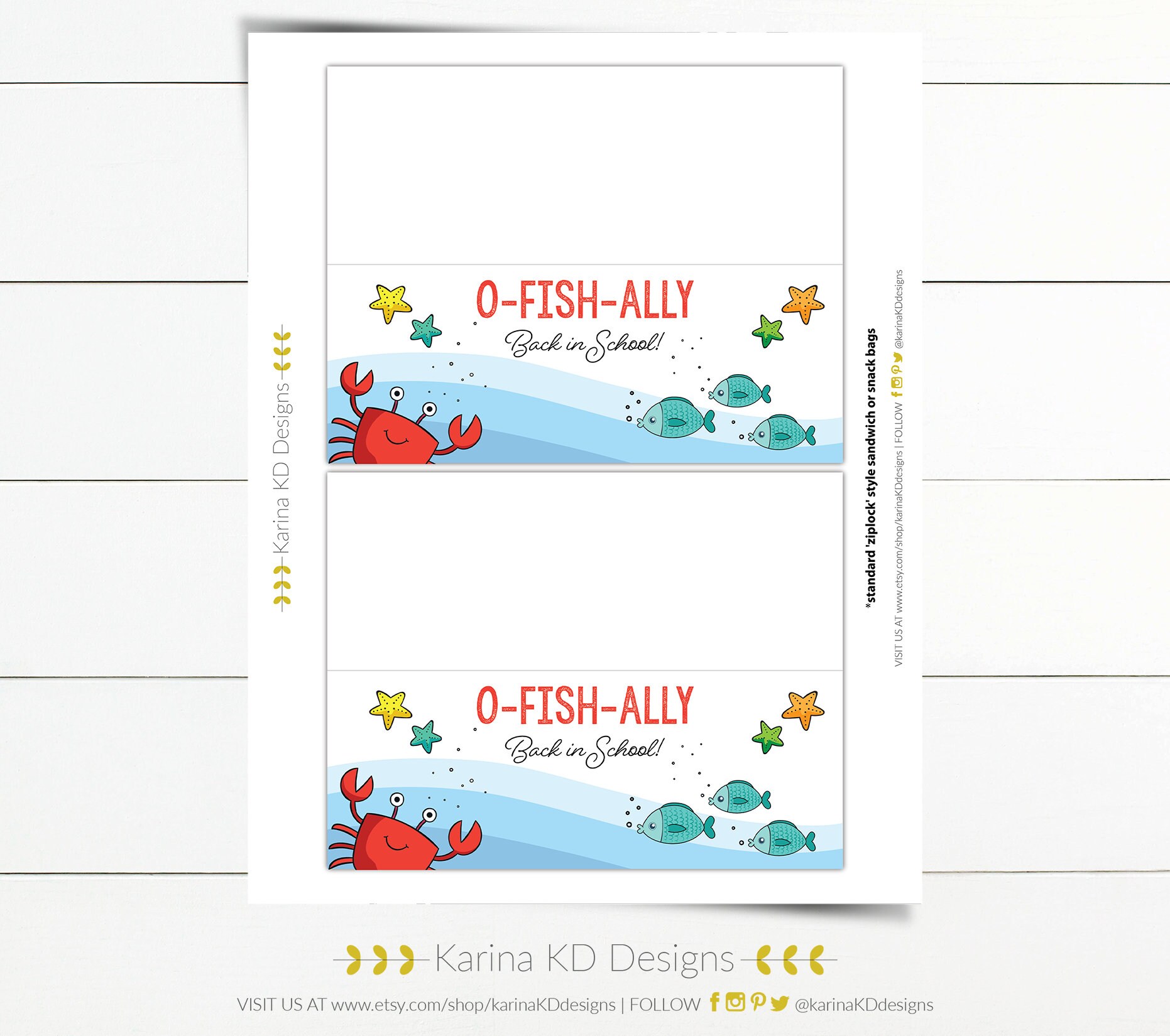 O-fish-ally Snack Bag Tags - Etsy