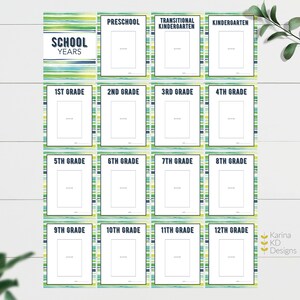 School Year Album Pages - Blue/green - Etsy