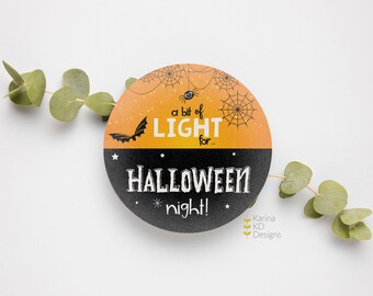Printable A Little Light for Halloween Night Glow Stick Gift Tags for ...