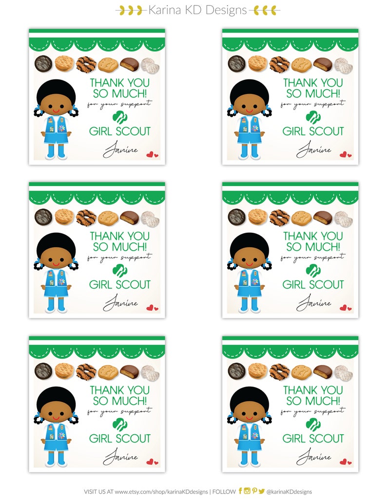 Square Girl Scout Thank You Tags 2023 - Etsy