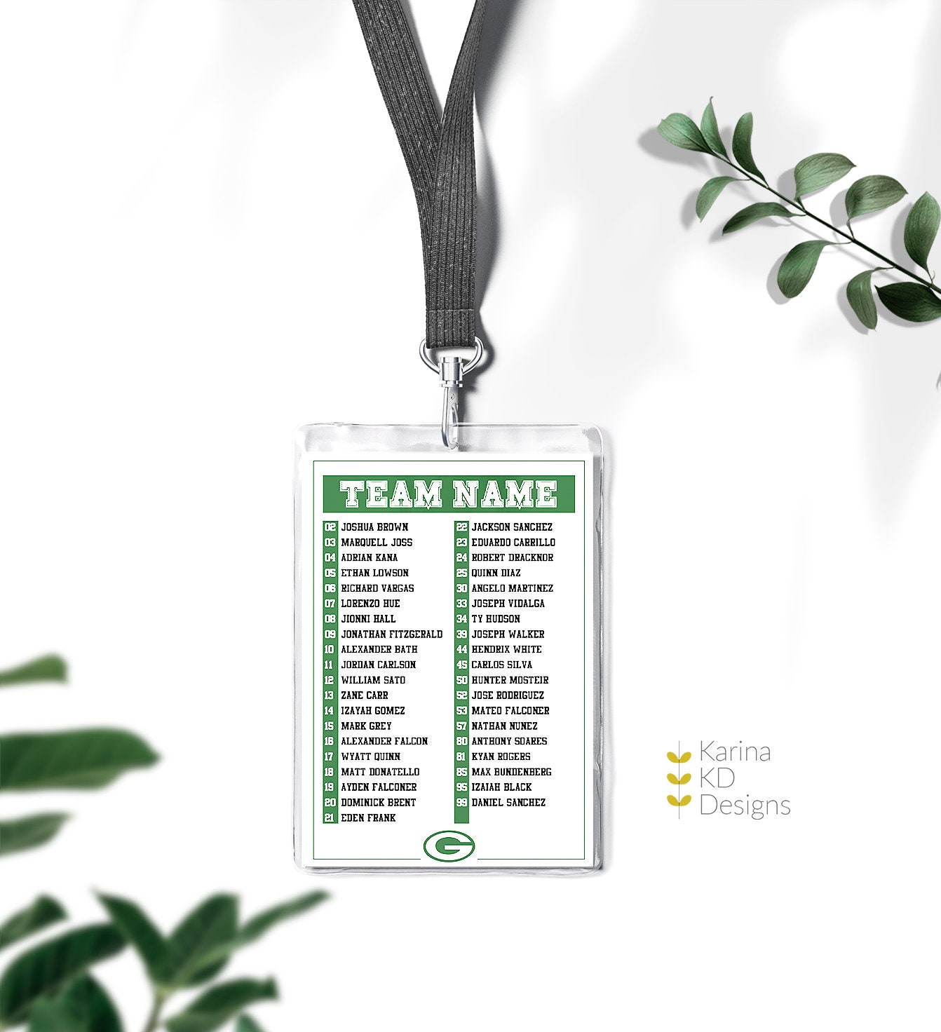 Personalized Team Roster Lanyard - Etsy