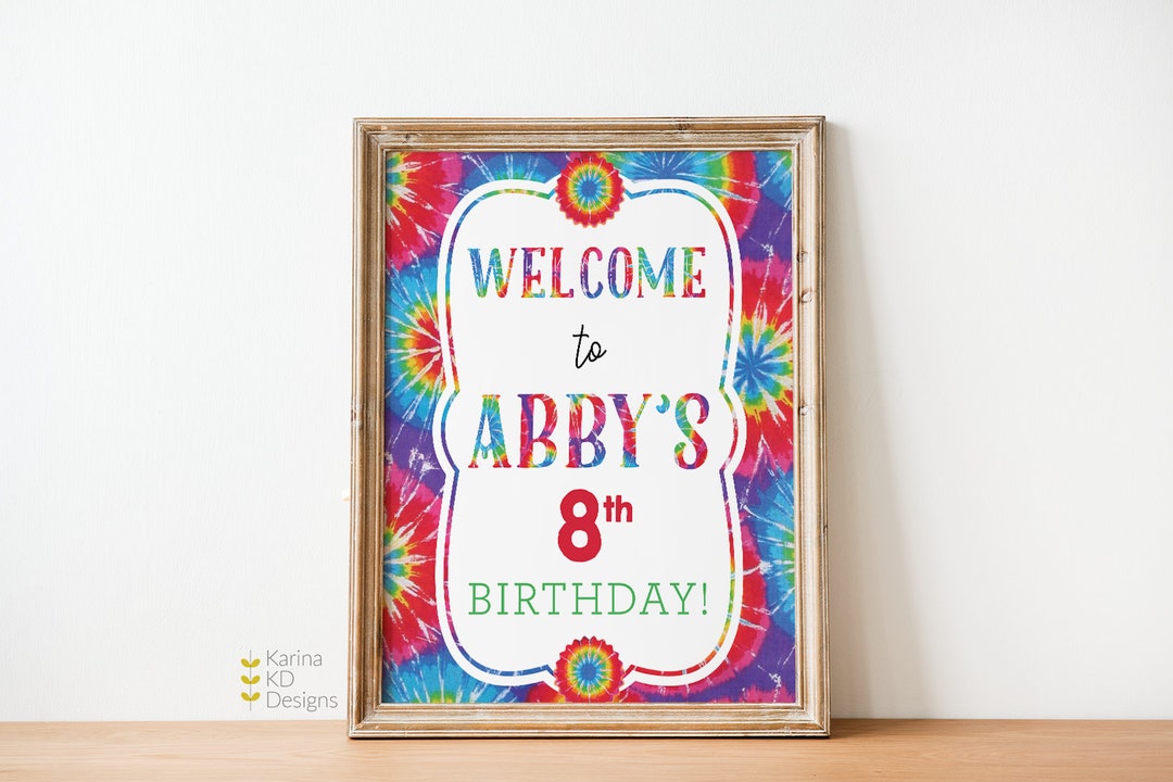 Tie Dye Welcome Sign - Etsy
