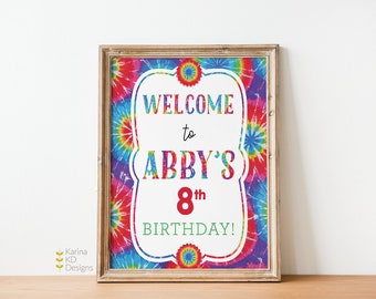 Tie Dye Welcome Sign - Etsy