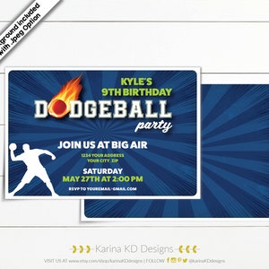 Dodgeball 5x7 Invitation - Etsy