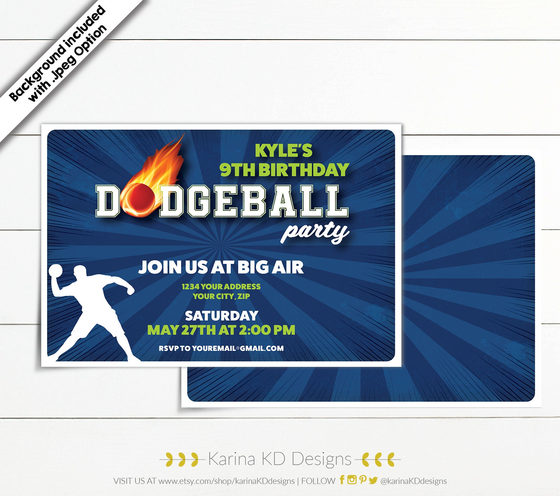 Dodgeball 5x7 Invitation | Etsy