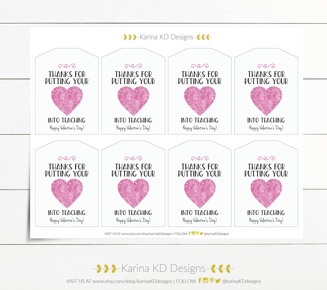 PINK Thank's for Putting Your Heart Into Teaching | Etsy