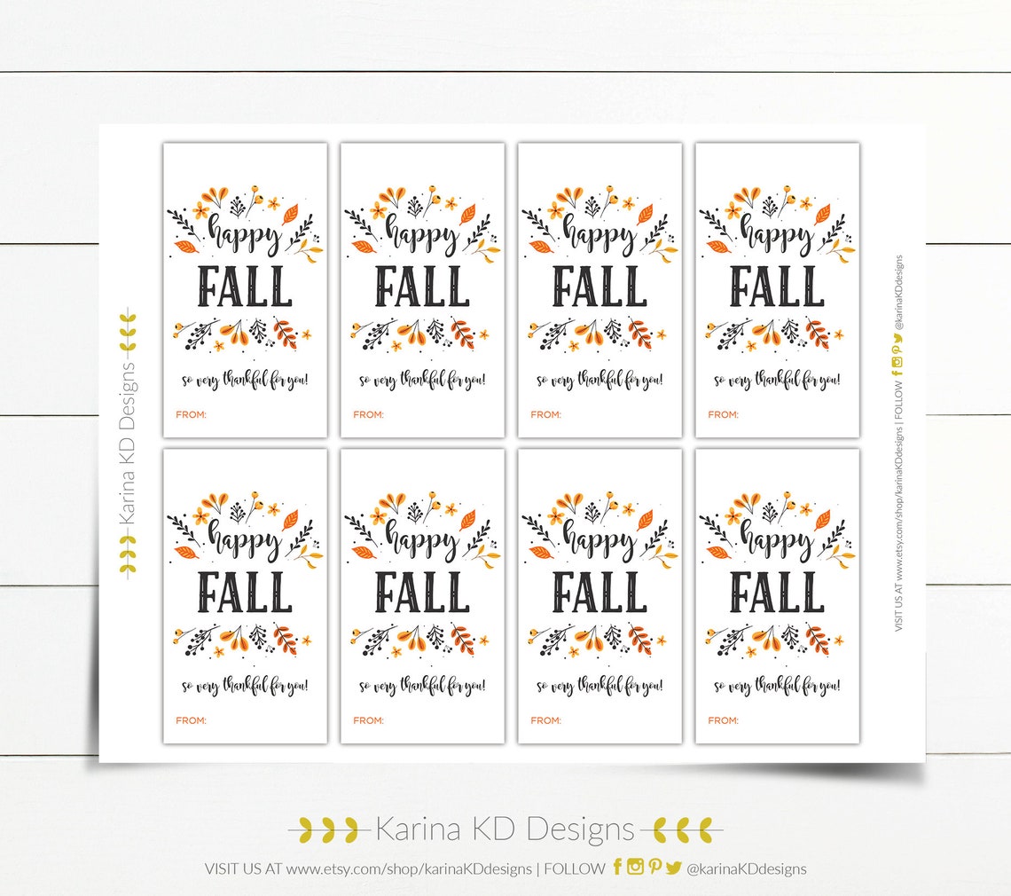 Happy Fall & Hello Fall Tags | Etsy
