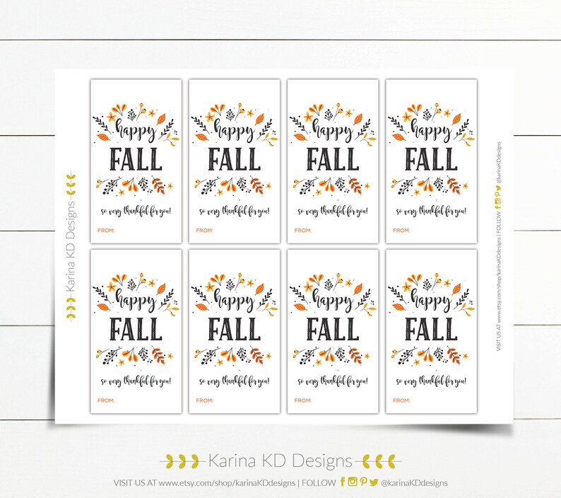 Happy Fall & Hello Fall Tags | Etsy