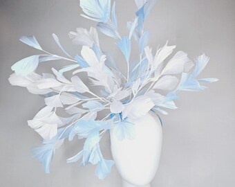 Kentucky Derby Hat Fascinator Light Steel Blue Sinamay Saucer With ...