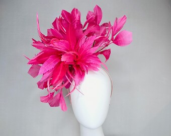 Kentucky Derby Hat Fascinator Huge Blush and Multi Pink Fuchsia Hot ...