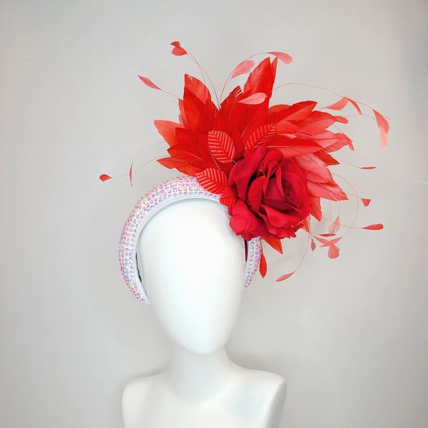 Red Fascinator - Etsy