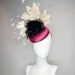Kentucky Derby Hat Fascinator Pink Fuchsia Satin With Gorgeous - Etsy