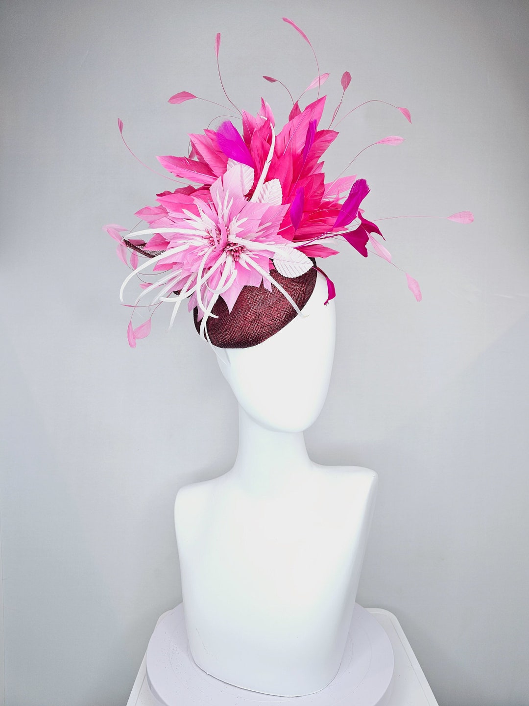 Kentucky Derby Hat Fascinator Red Maroon Purple Magenta - Etsy