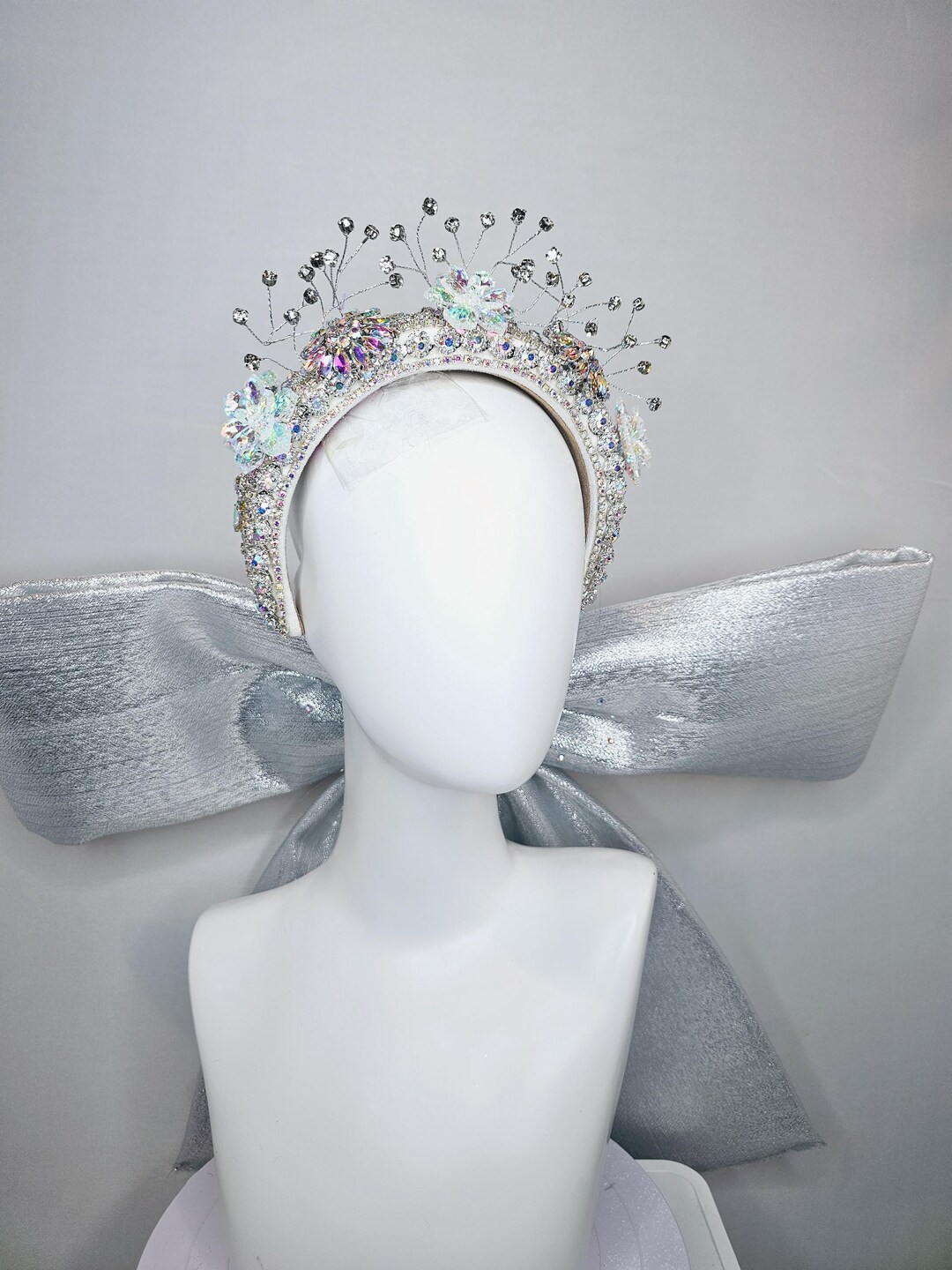 Kentucky Derby Hat Large Thick Crystal Rhinestone Tiara Encrusted ...