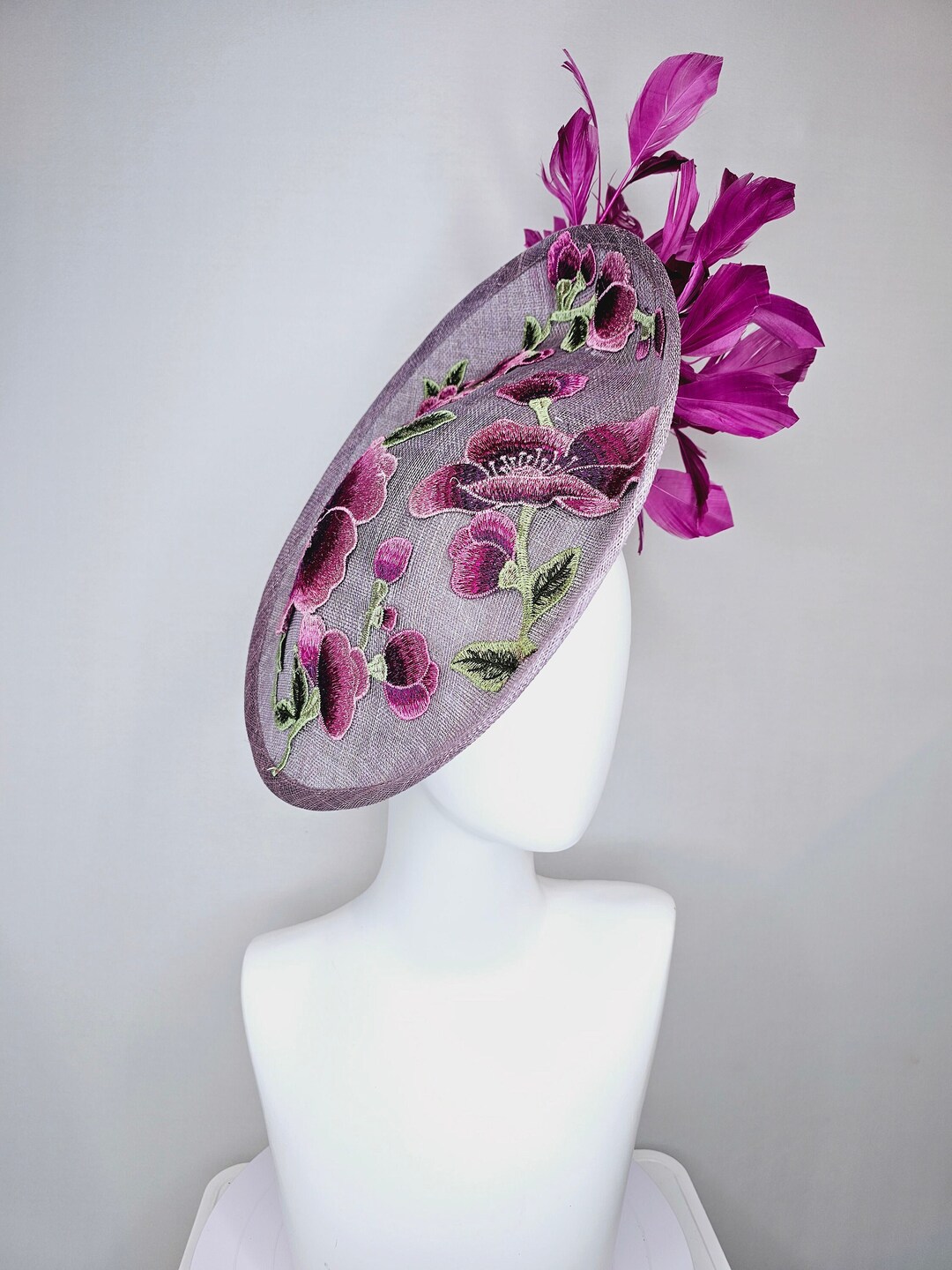 Kentucky Derby Hat Fascinator Light Purple Lavender Sinamay Saucer W ...