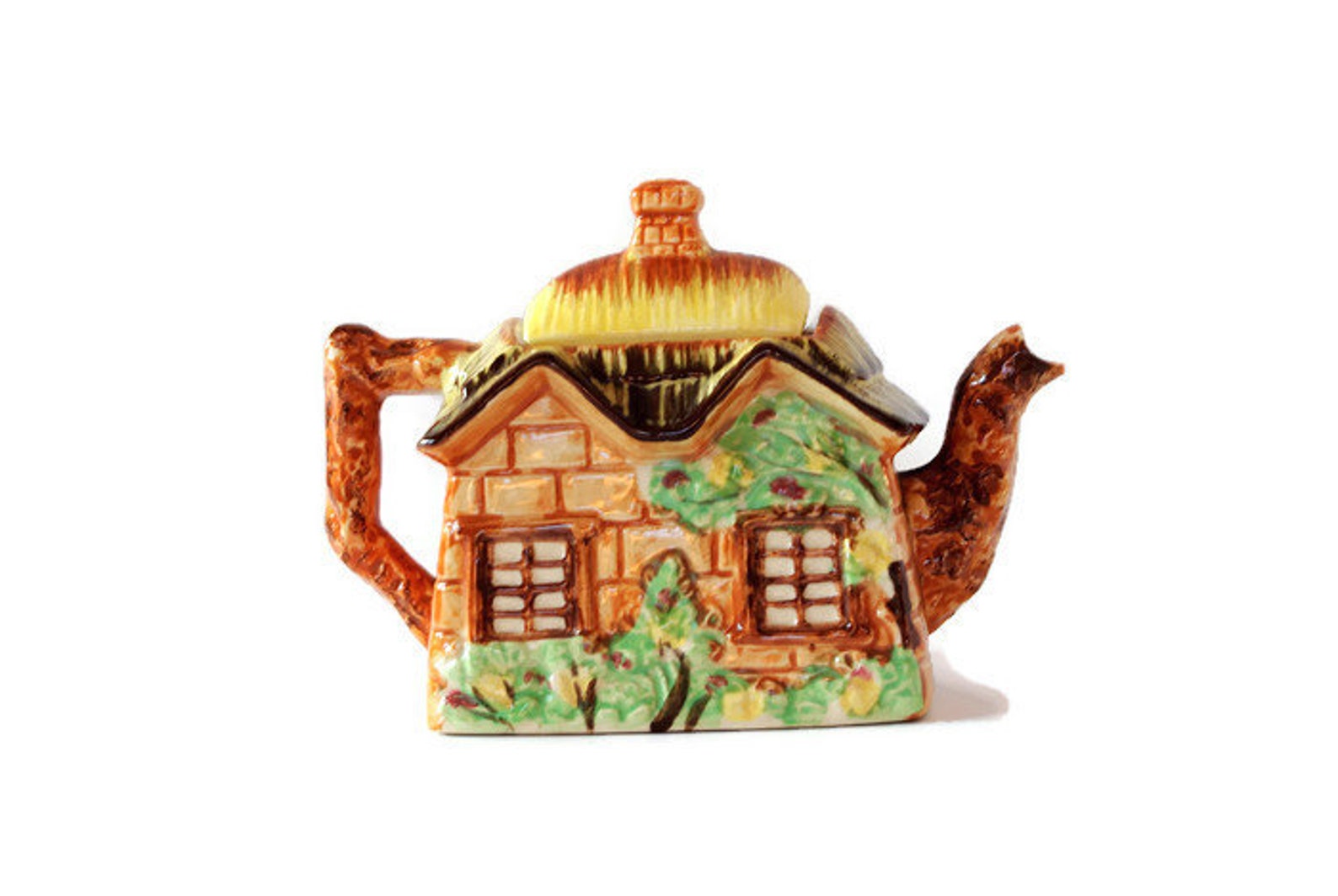 Vintage Cottage Teapot Hand Painted From Occupied Japan Kitchen ...