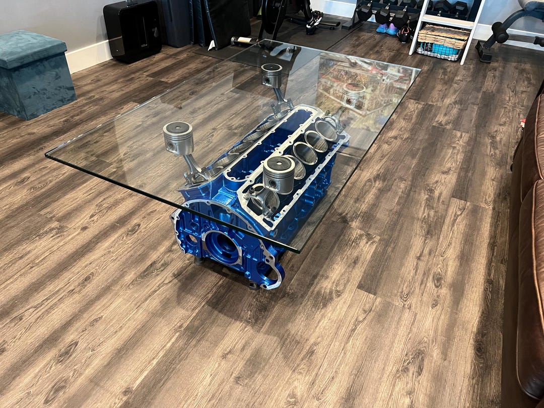 Custom Up-cycled Automotive Engine Block and Wheel Tables (contact Us ...
