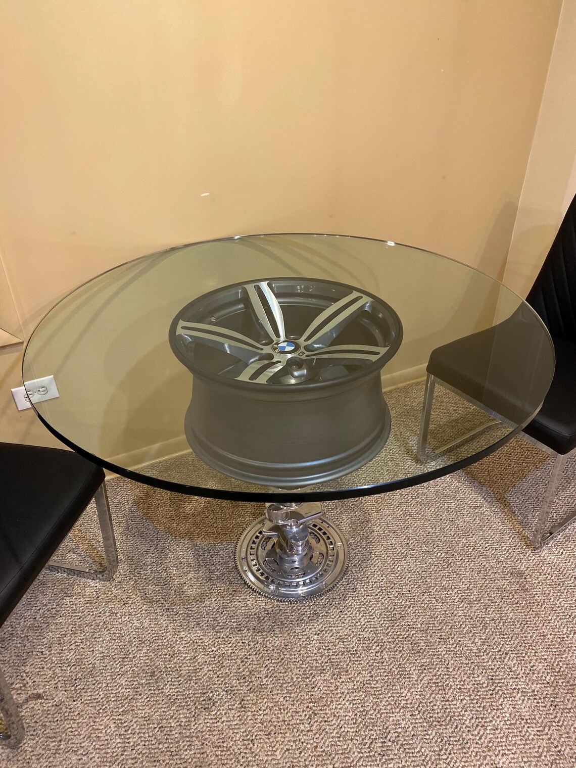 Custom Up-cycled Automotive Engine Block and Wheel Tables (contact Us ...