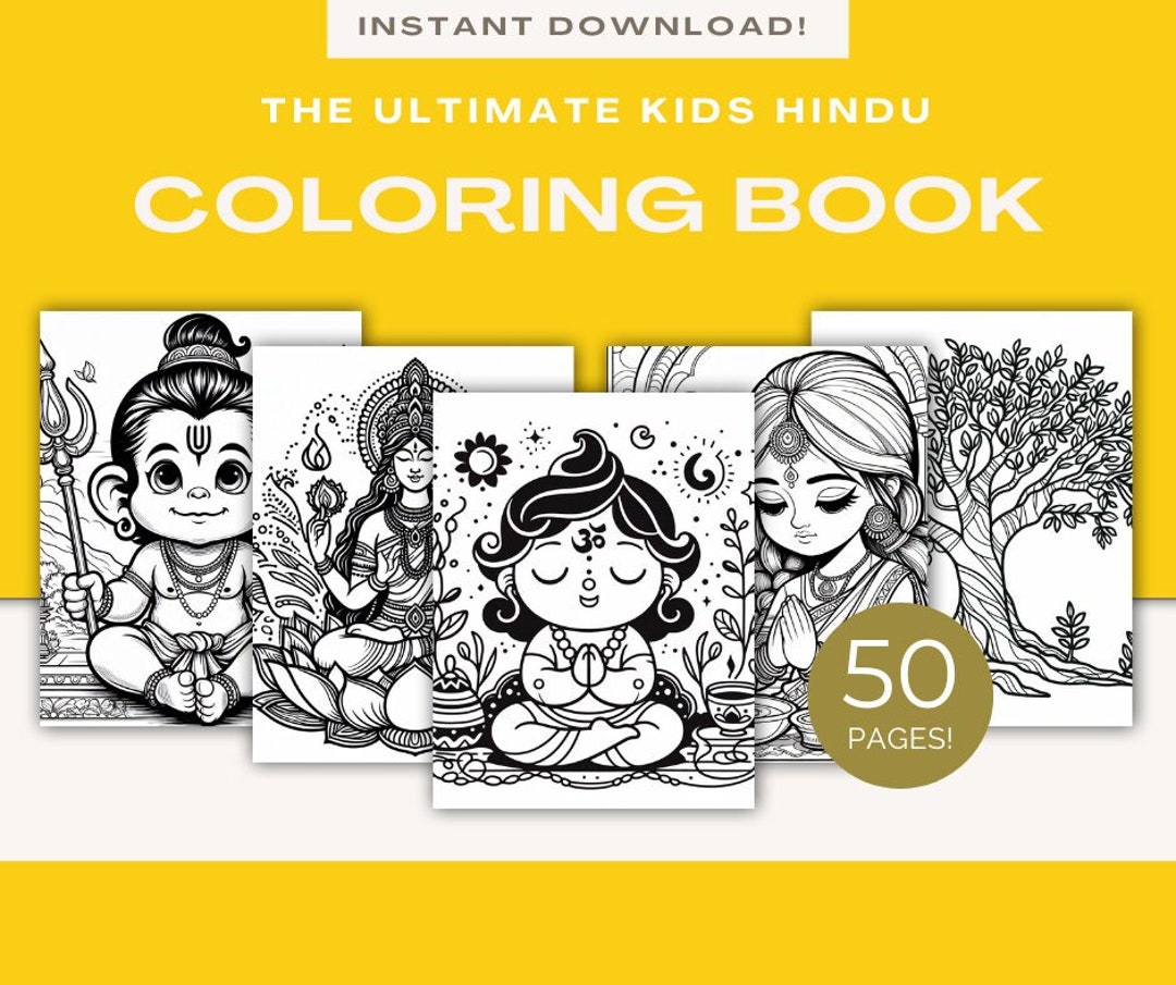Kids Hindu Coloring Book | Indian Coloring Book | Desi Coloring Book ...