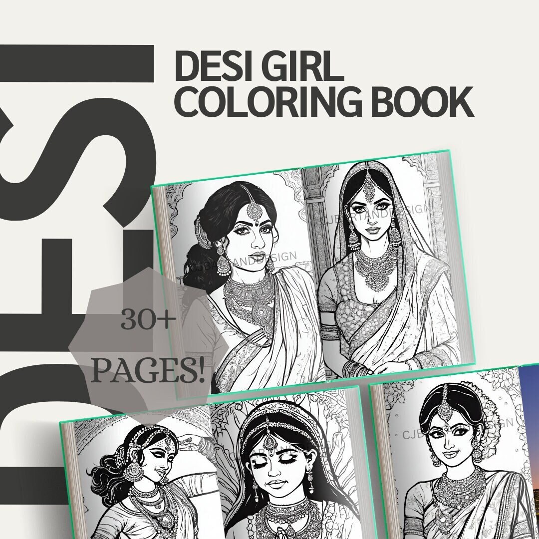 Desi Girl Coloring Book Indian Woman Colouring Book - Etsy