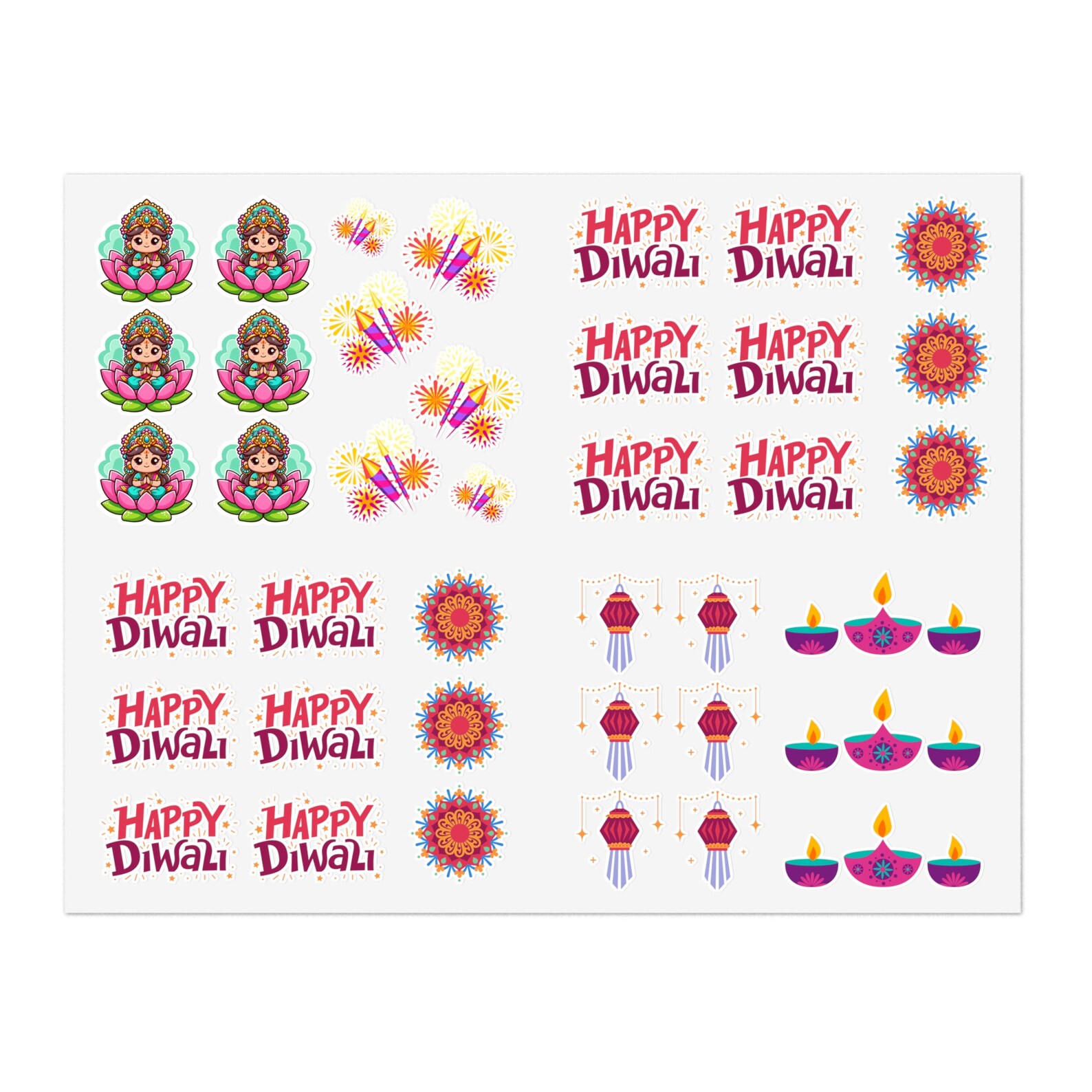 Diwali Stickers Diwali Present Diwali Gift Lakshmi Stickers Diwali ...